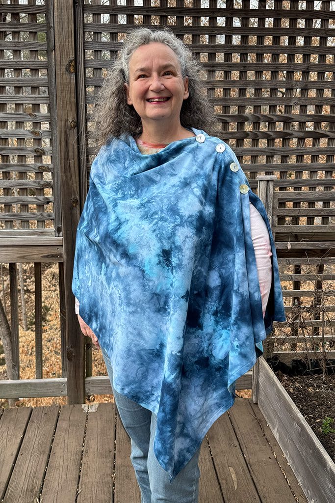 Women Blue Poncho: Versatile Shawl for Every Season