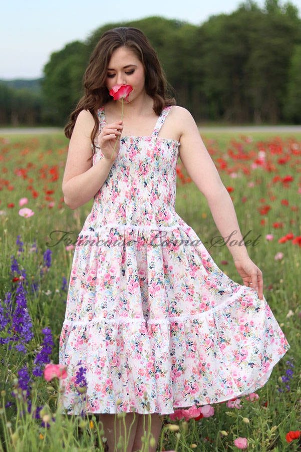 Chic Bohemian Patchwork Sundress: Floral Cotton Fabric