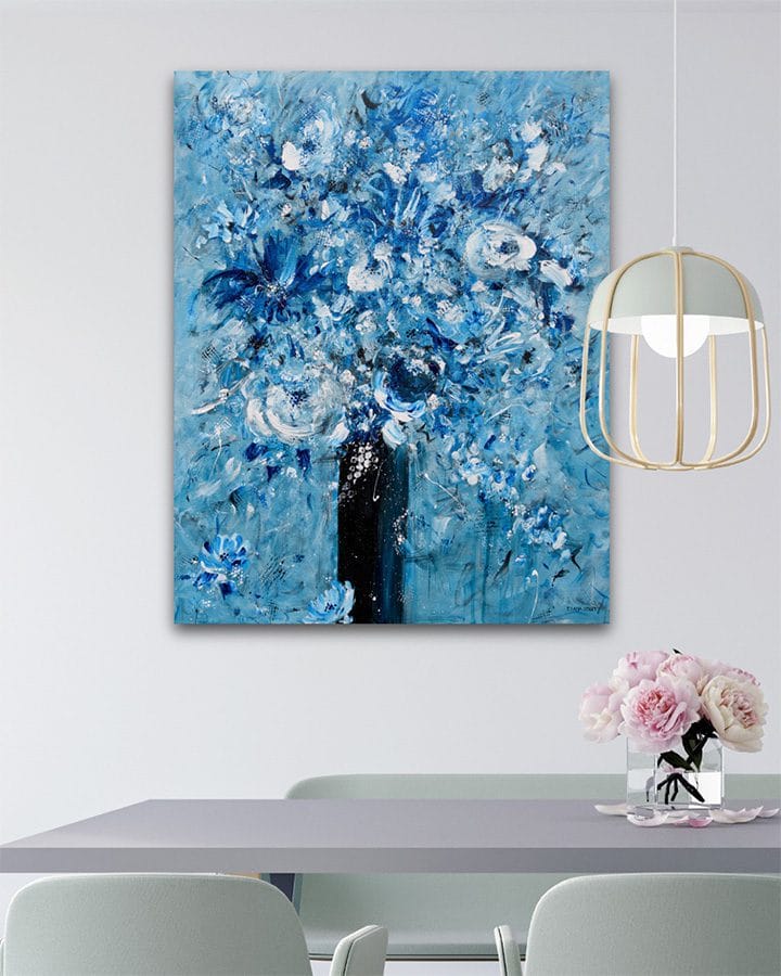 Monochromatic Blue Painting: Vibrant Impressionist Artwork - Francoise ...