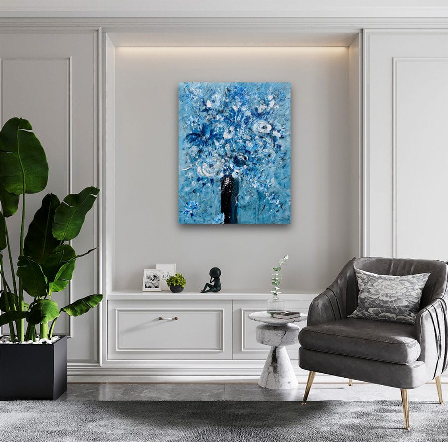 Monochromatic Blue Painting: Vibrant Impressionist Artwork - Francoise ...