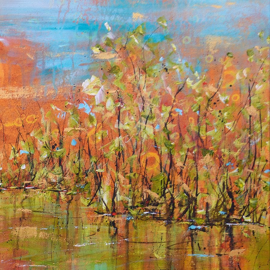 Impressionist Sunset Painting: Peaceful Marsh Scenery in Acrylics ...
