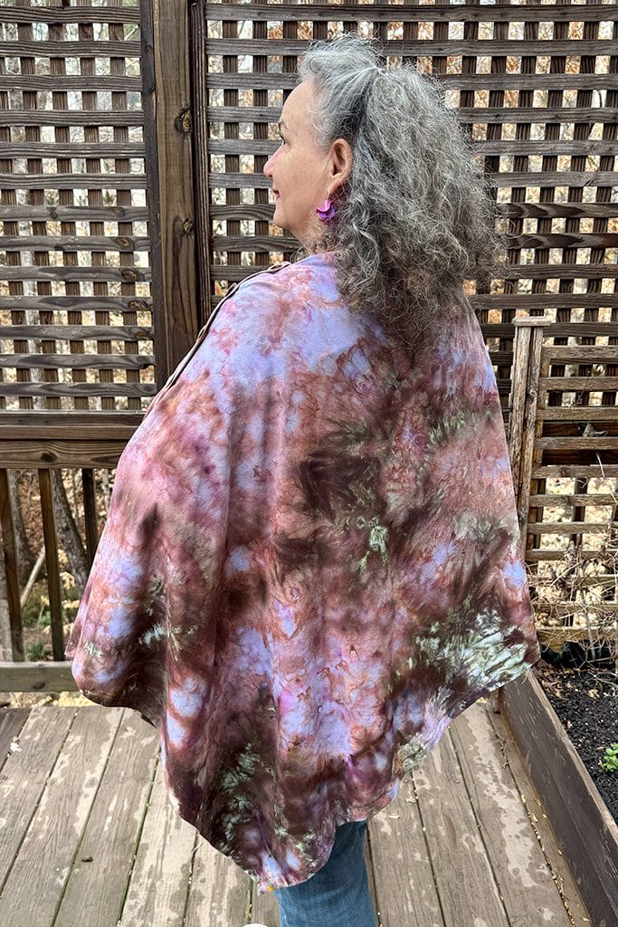 Women Handmade and Ice Dyed Poncho for Unique Style