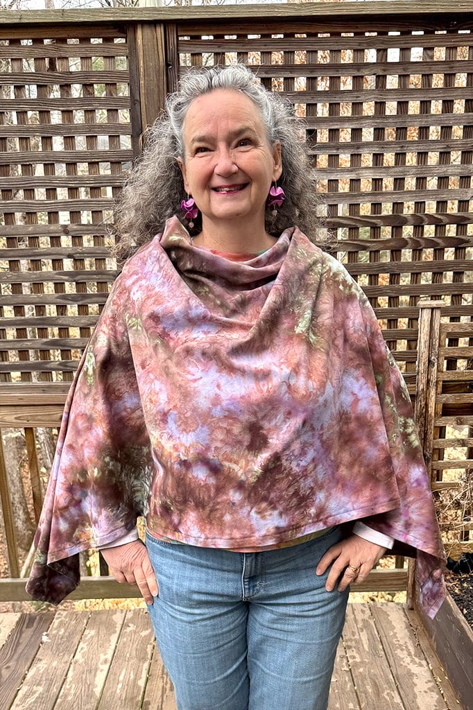 Women Handmade and Ice Dyed Poncho for Unique Style