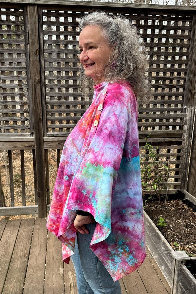 women colorful handmade and hand dyed poncho: Unique Style